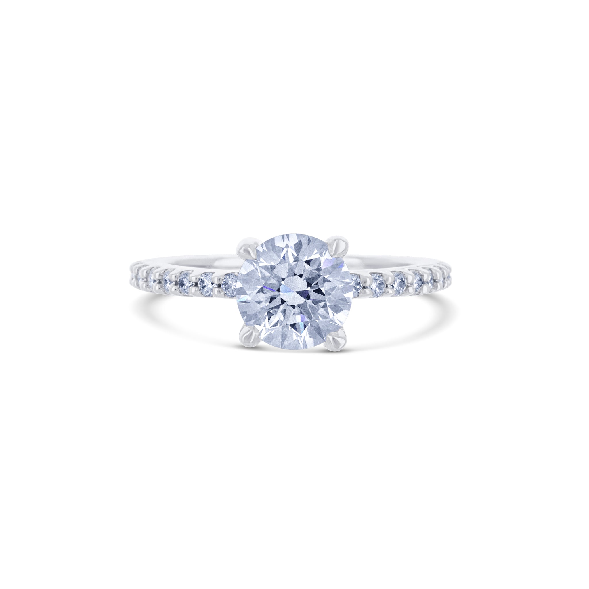 14K White Gold Diamond Center Ring | Burdeen's Jewelry