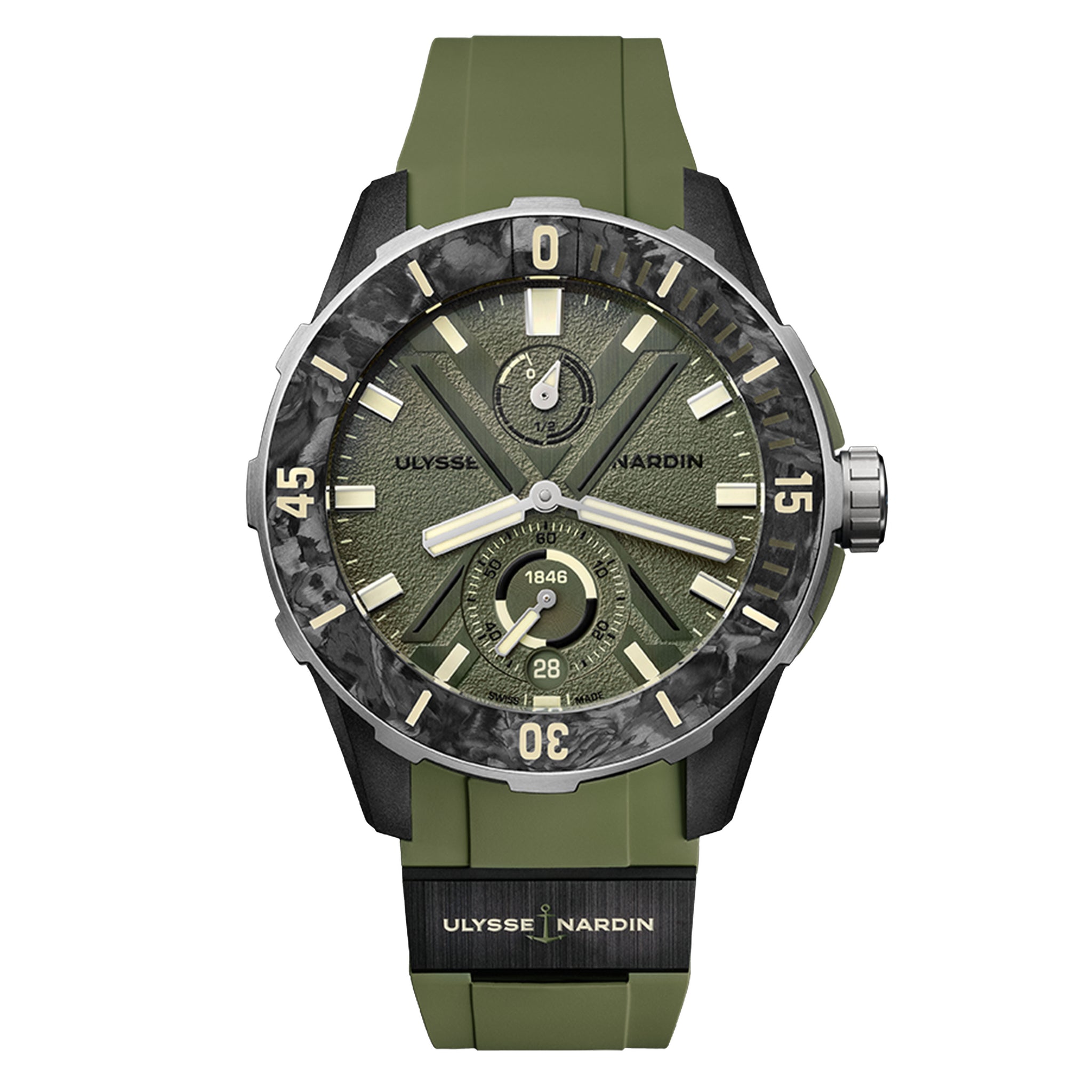 Ulysse Nardin Diver Net Ops Watch, 44mm Green Dial, 1183-170-8A/3A ...