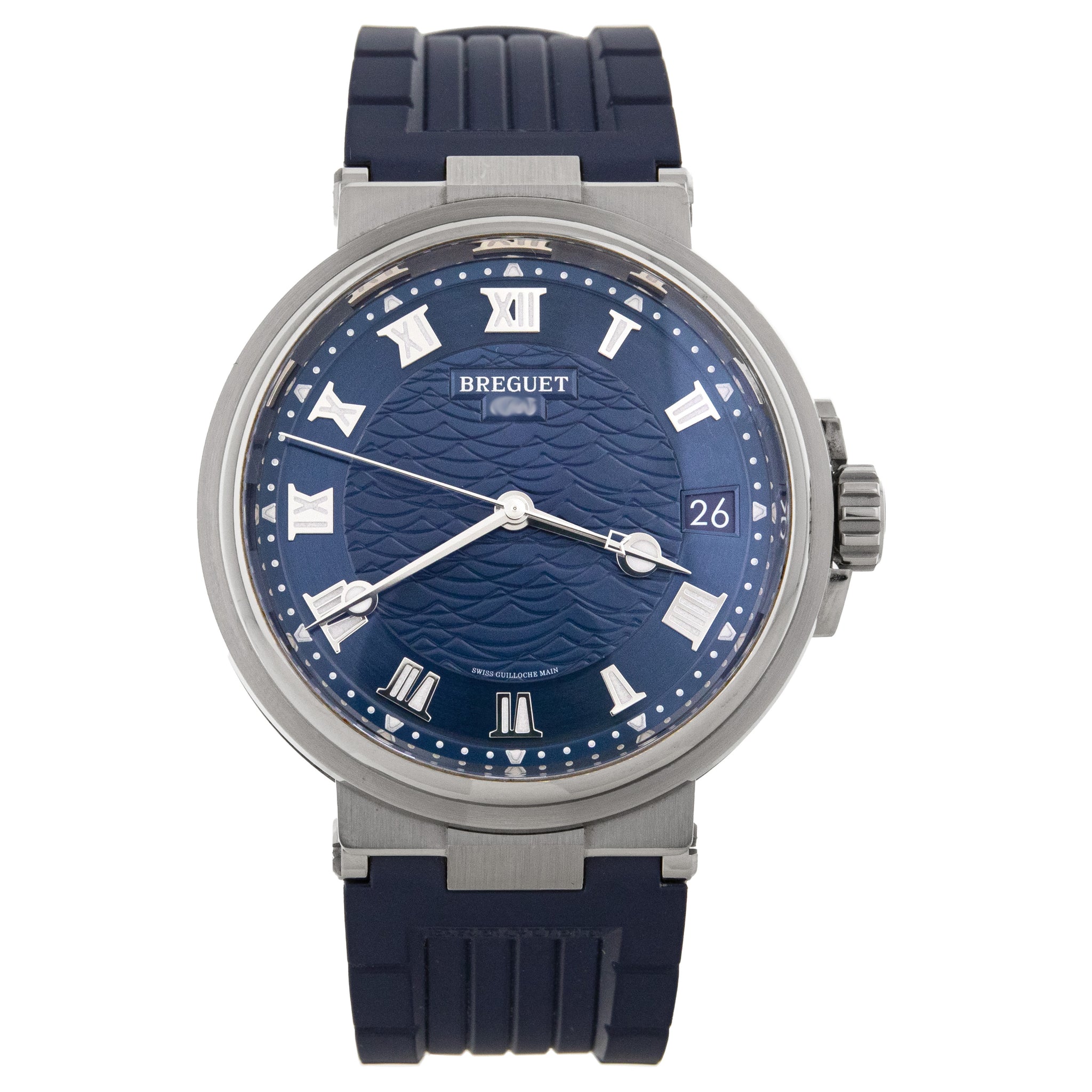 Breguet Marine 5517 White Gold Blue Dial 40mm Rubber 5517BB/Y2/9ZU Ful