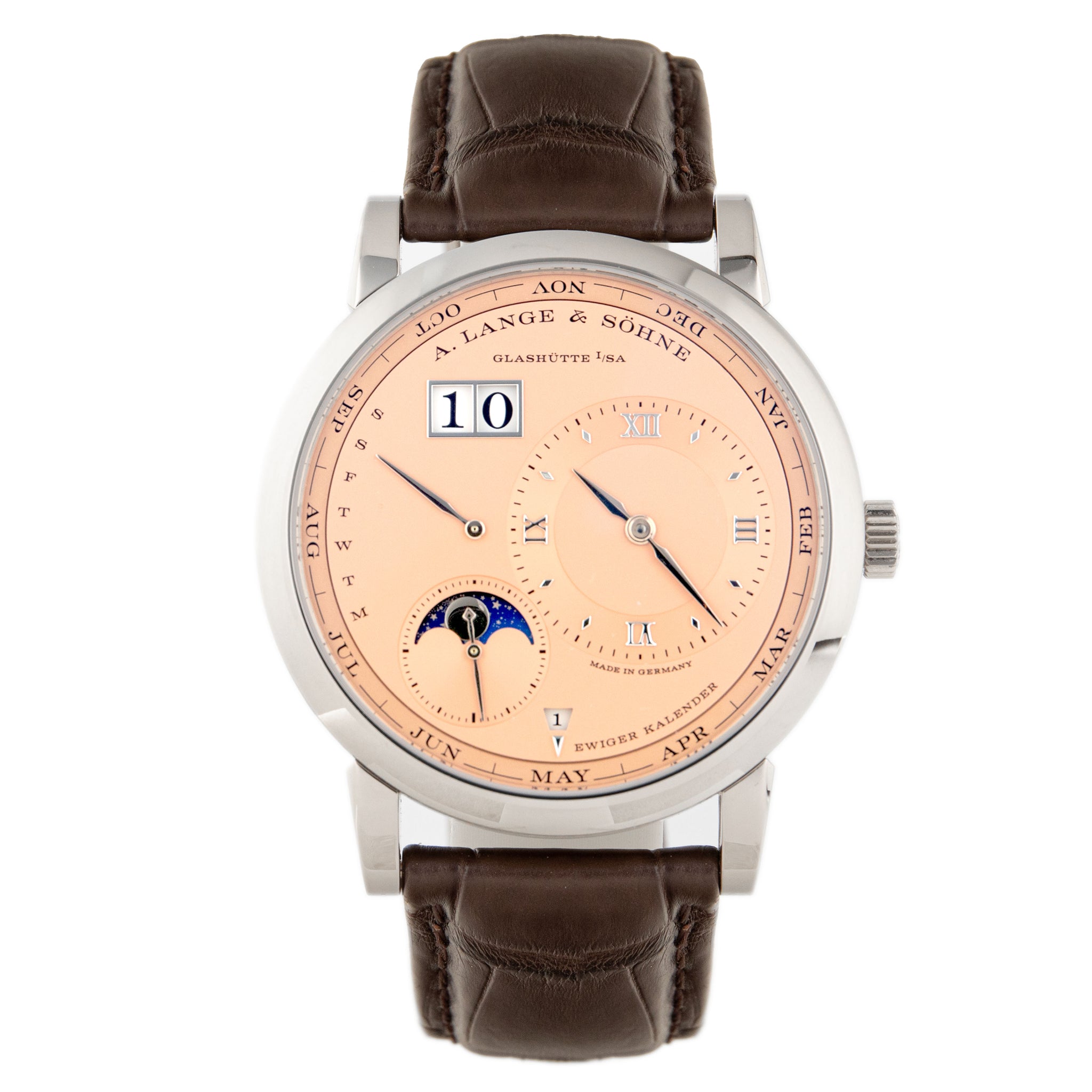 A. Lange & Sohne Lange 1 Perpetual Calendar Salmon Dial 41.9mm 345.056