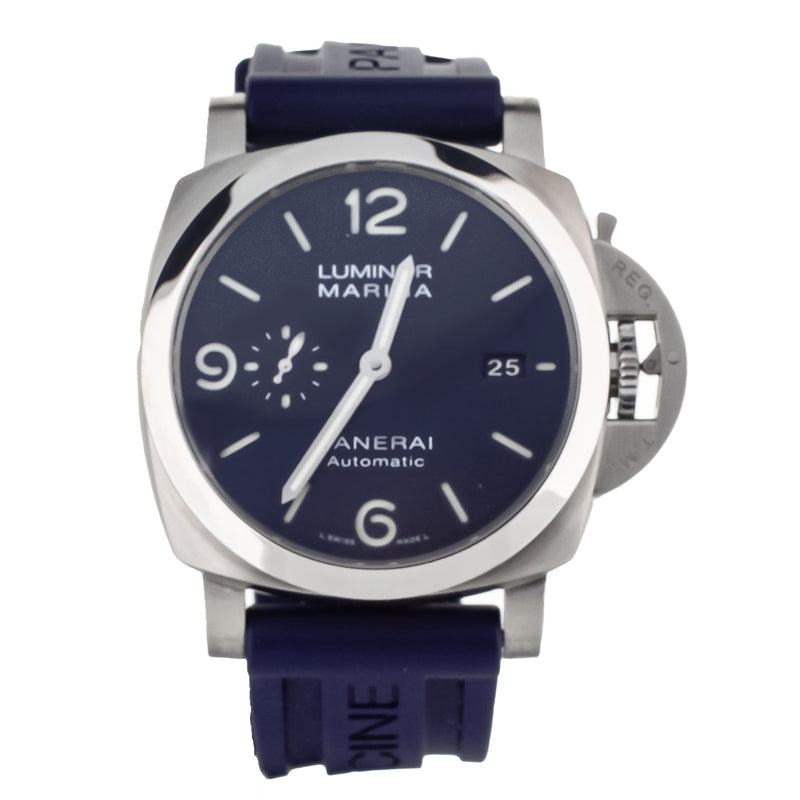 Panerai Luminor blue dial stainless steel Alligator Strap 44mm Pam1313