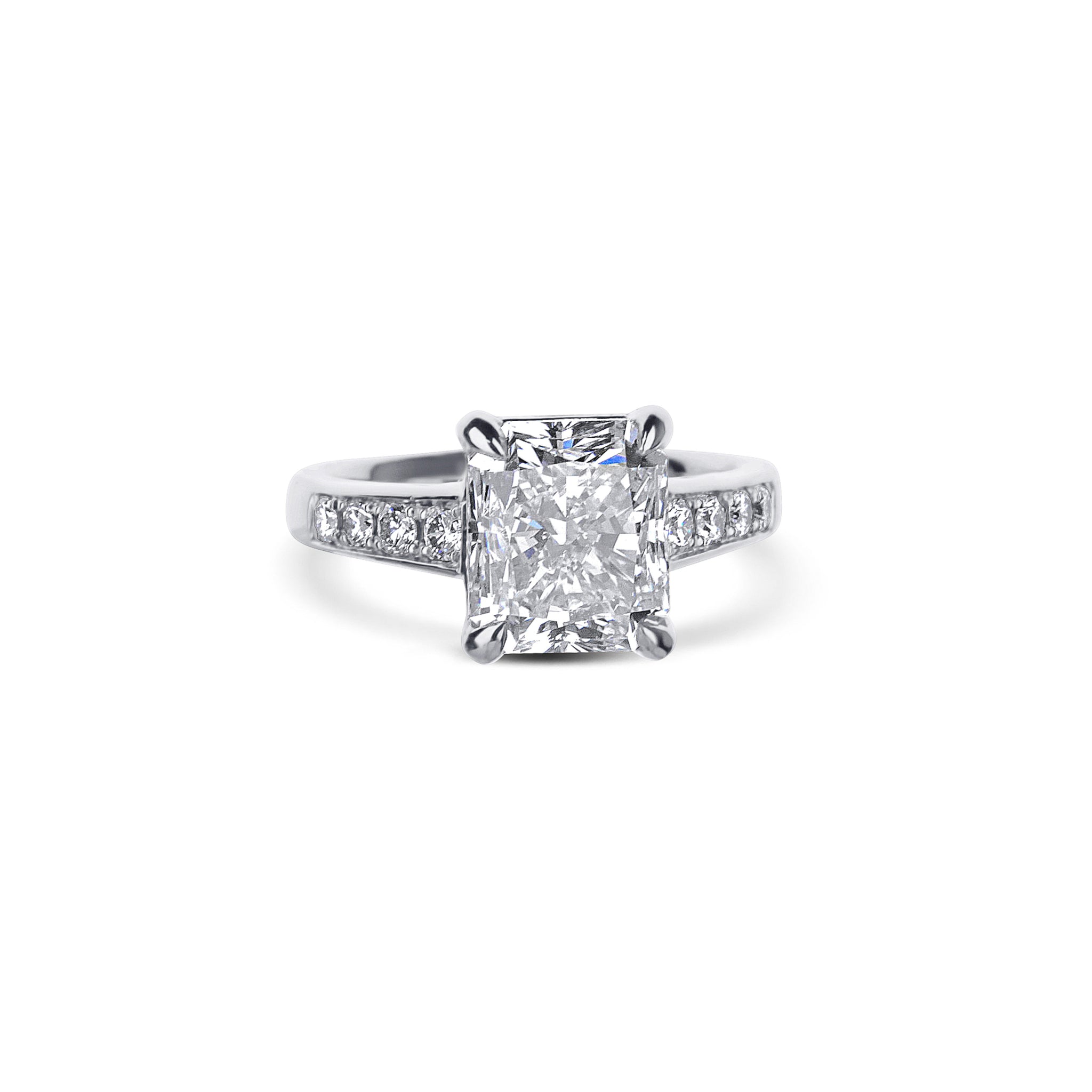 Platinum Radiant Cut Diamond Engagement Ring