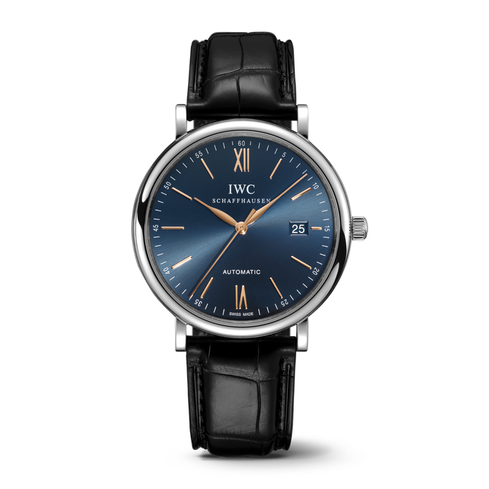 IWC Portofino Automatic Watch, 40mm Blue Dial, IW356523 | Burdeen's Jewelry