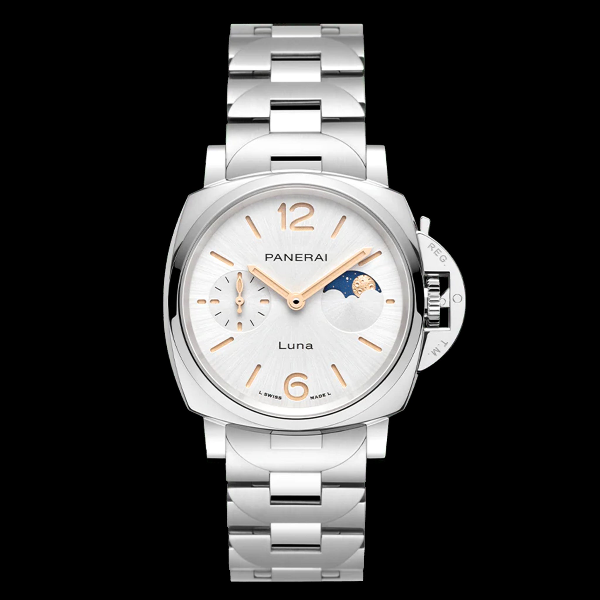 Panerai Luminor Due Luna Watch, 38mm White Dial, PAM01301 | Burdeen's ...